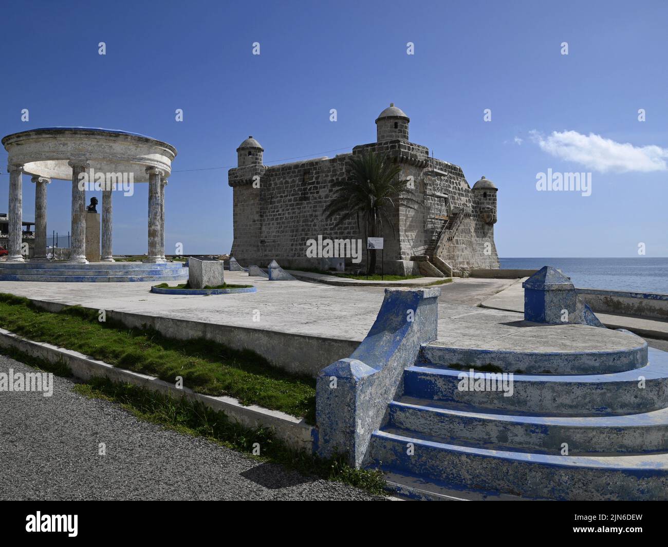 Landscape with scenic view of Torreón de Cojímar a historic Spanish ...