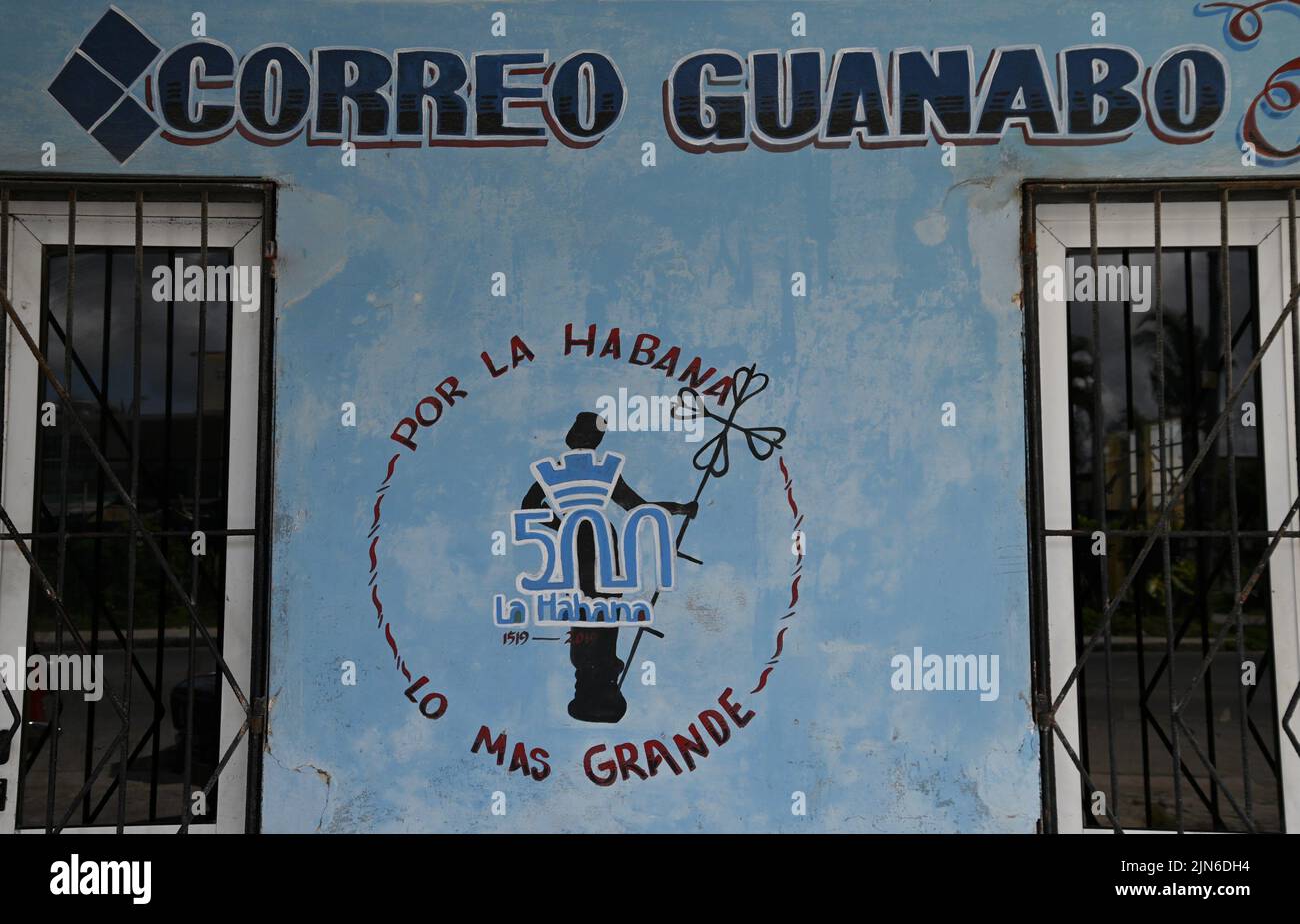 Exterior view of the local Post Office of Guanabo, a famous beach town ...