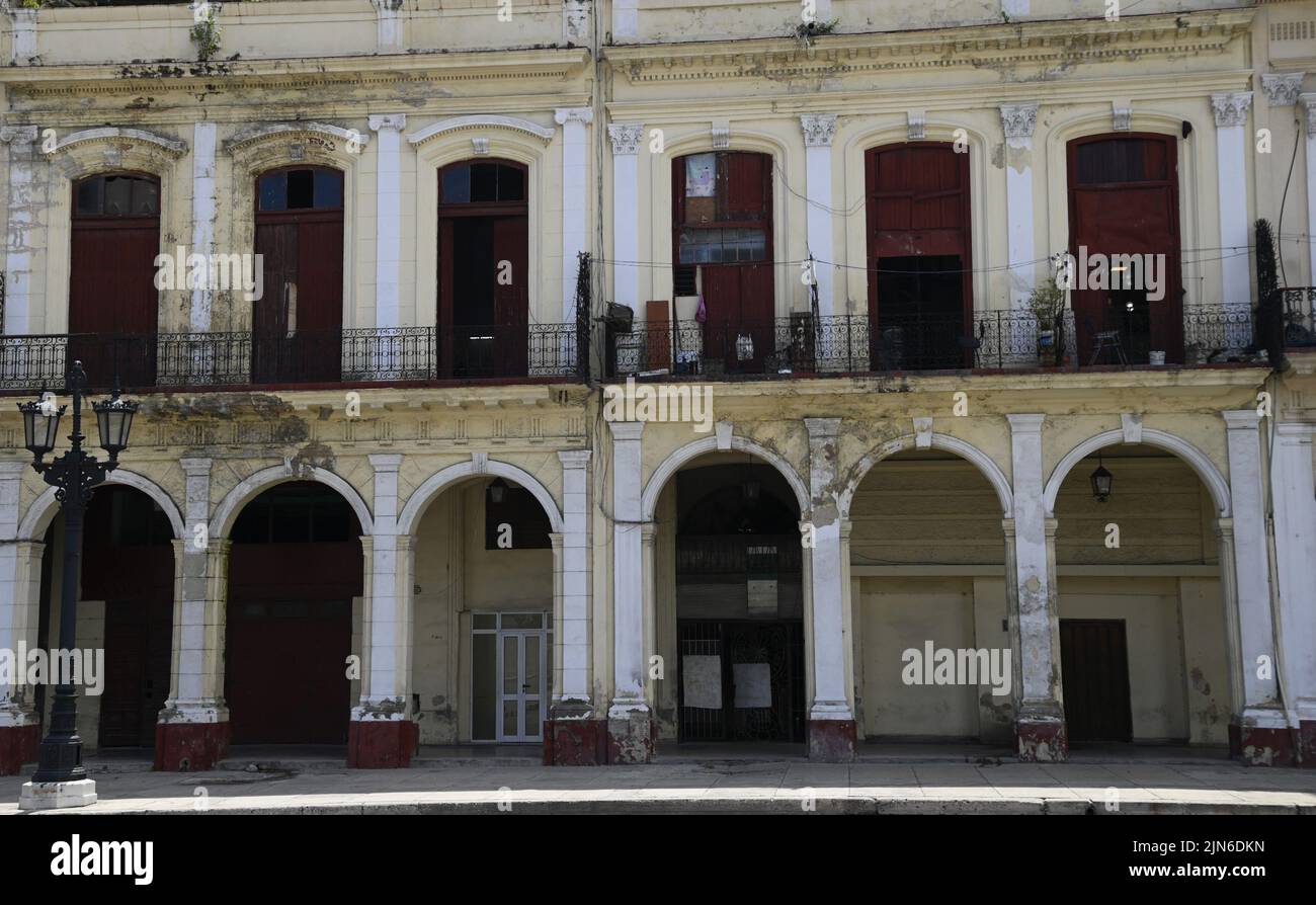 Cityscape with scenic view of an old Colonial building in the historic ...