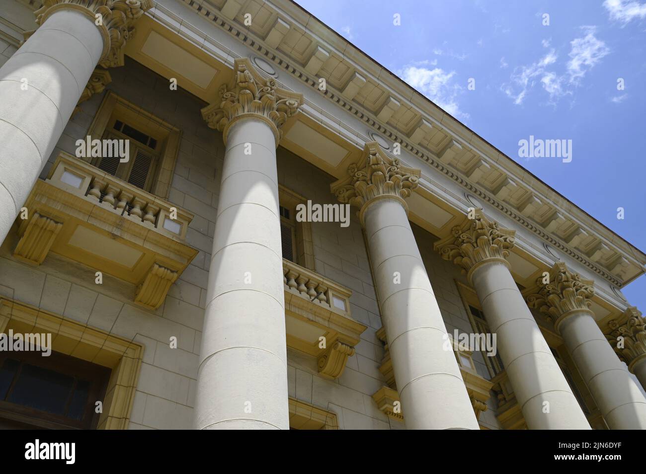 Historic Neoclassical building with Ionic order columns in Old Havana ...