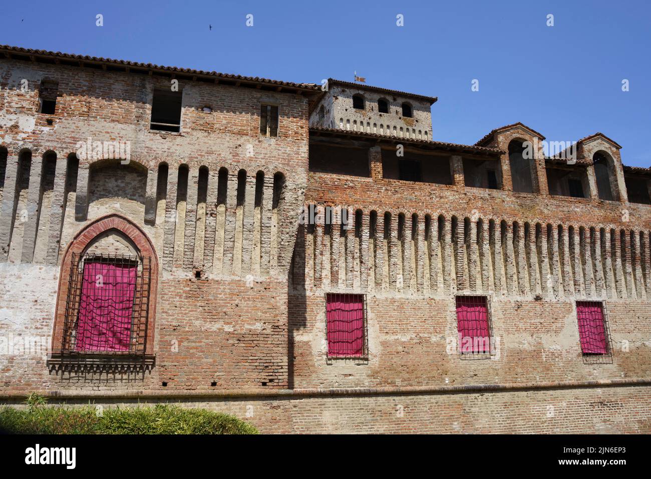 Exterior of the medieval castle of Roccabianca, known as Rocca dei ...