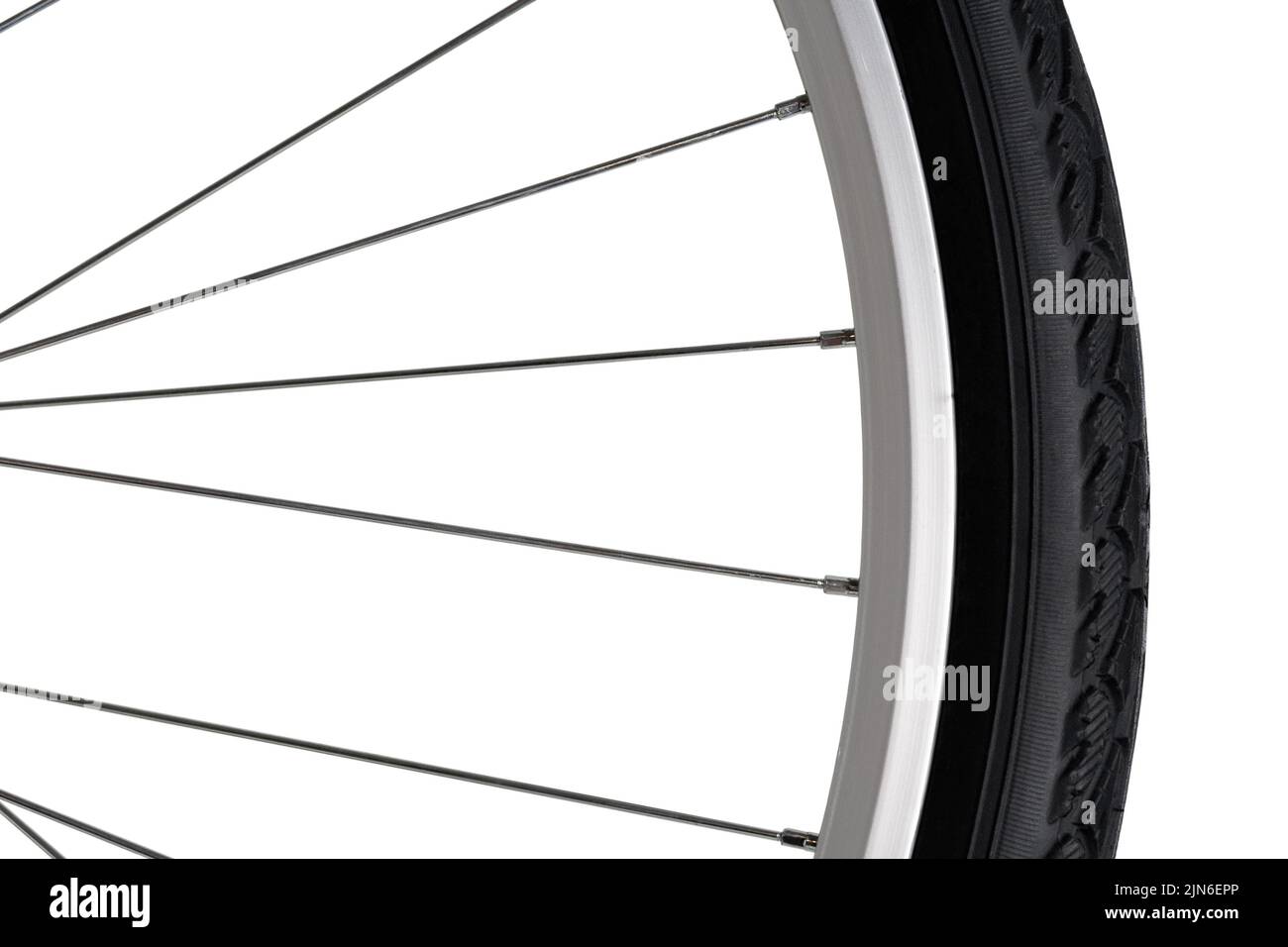 Front bicycle wheel. Close-up. Isolated on white background Stock Photo ...