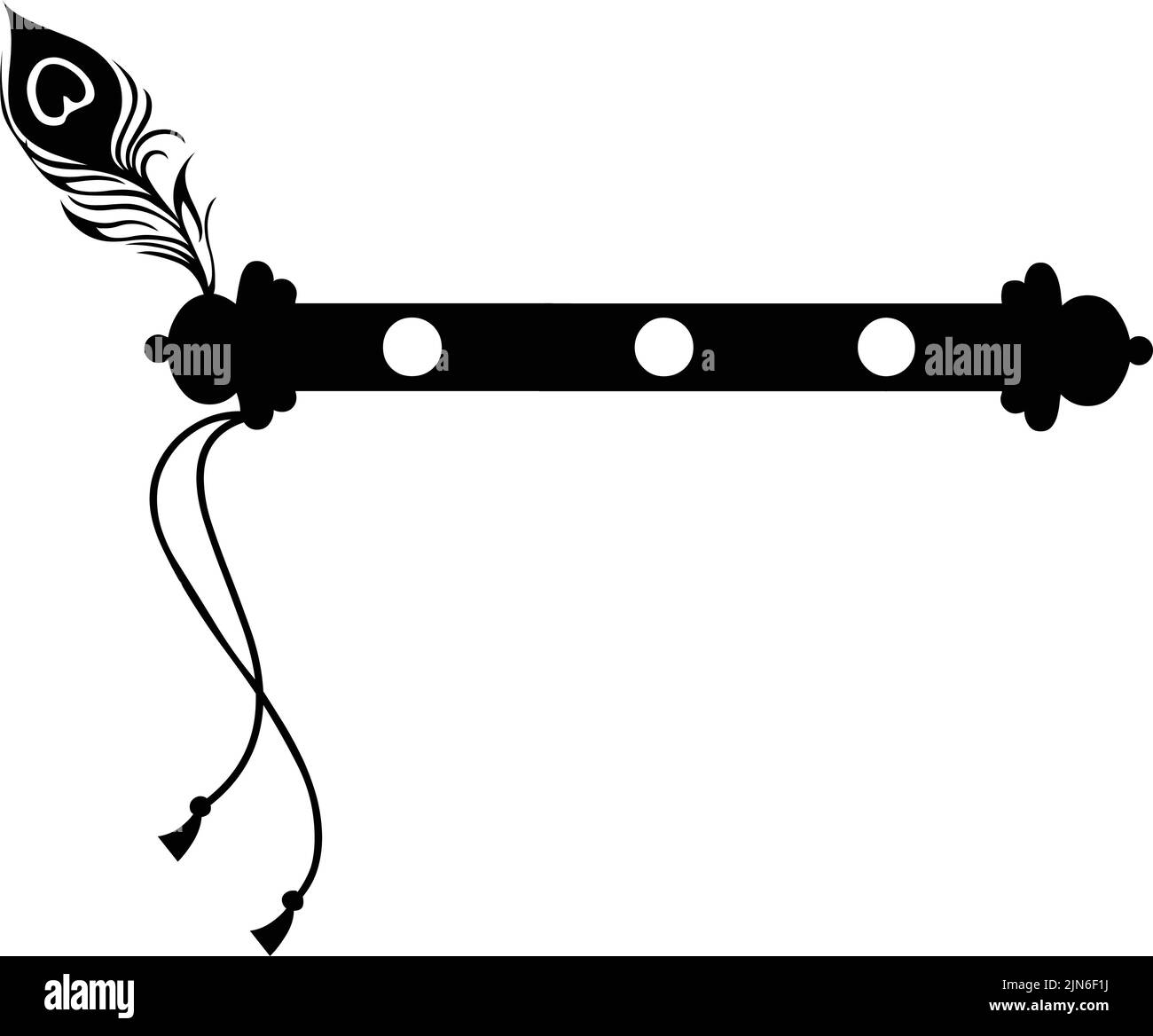 Krishna Flute Clipart Black And White