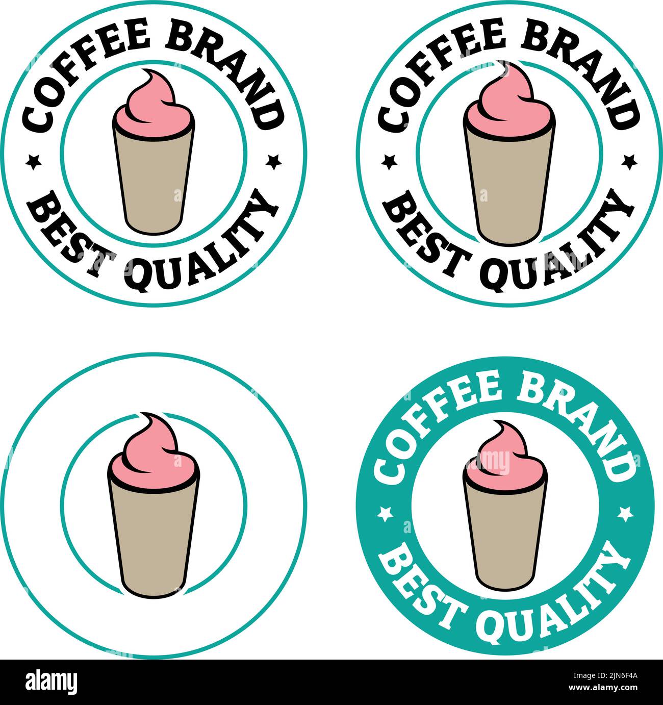 Iced Coffee Icon with Text isolated on a White Background Stock Vector ...