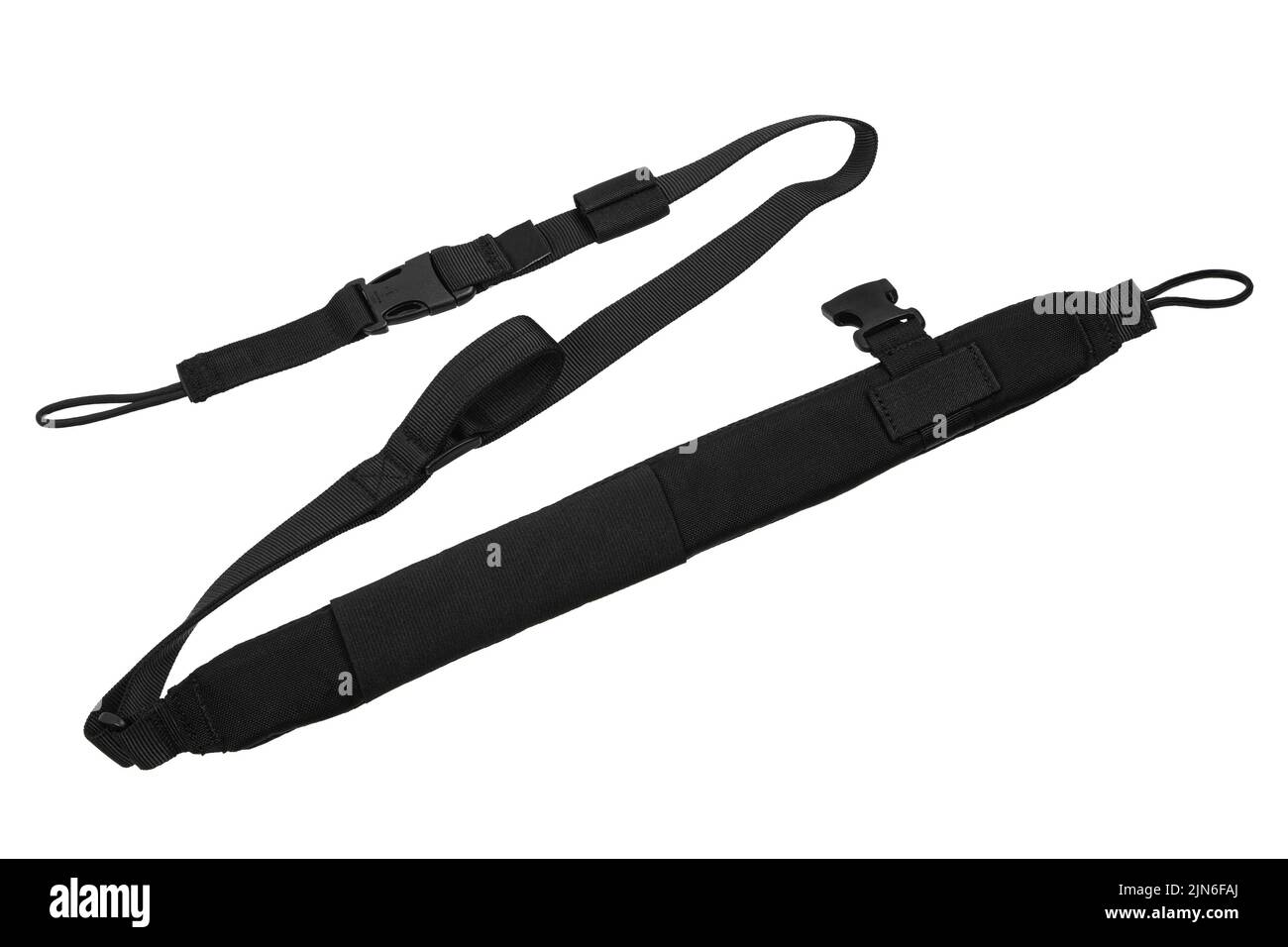 Nylon shoulder strap for a gun isolated on white background. Belt for ...