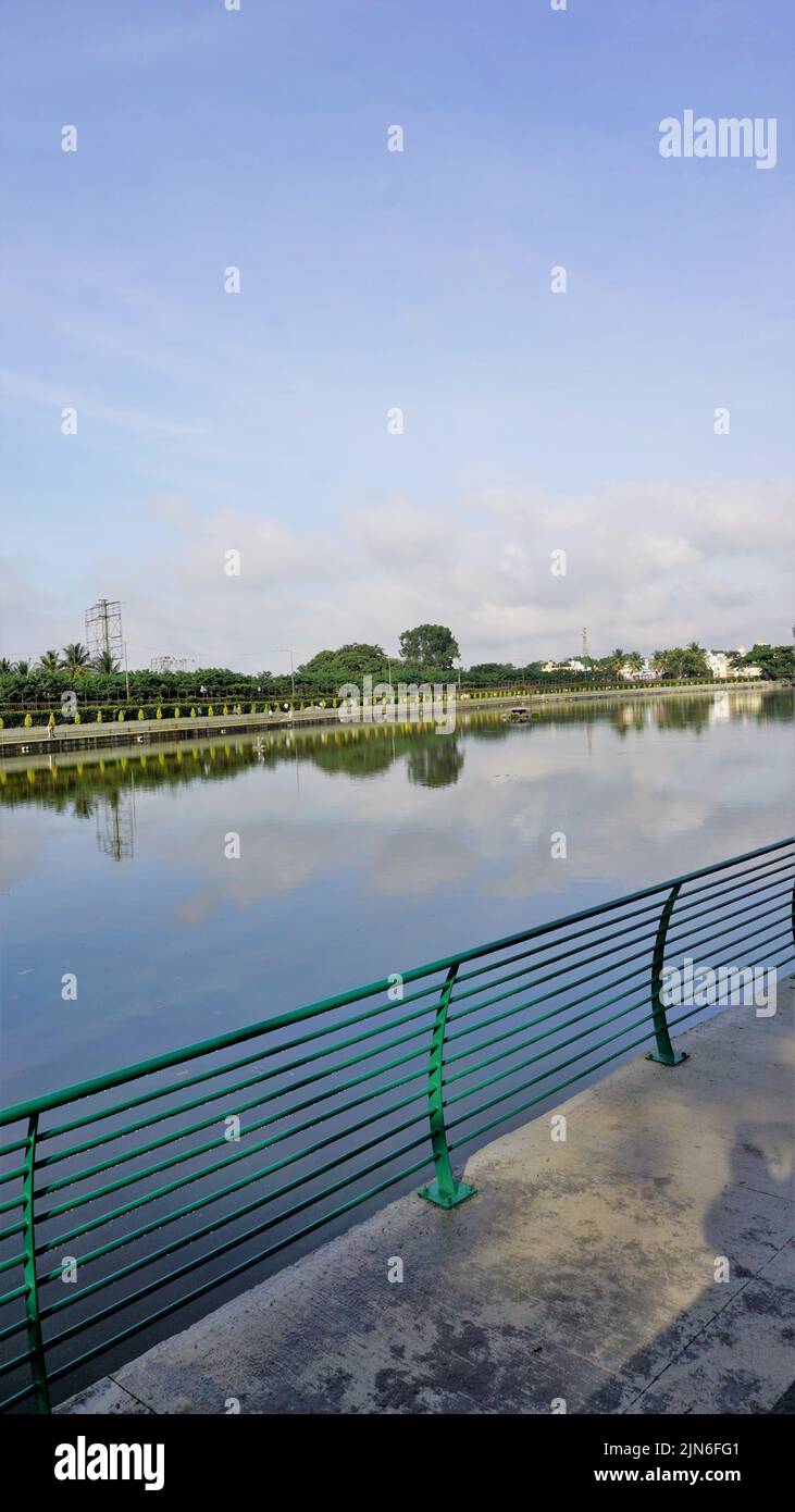 Beautiful view of Sankey tank lake. A manmade lake constructed by Col ...