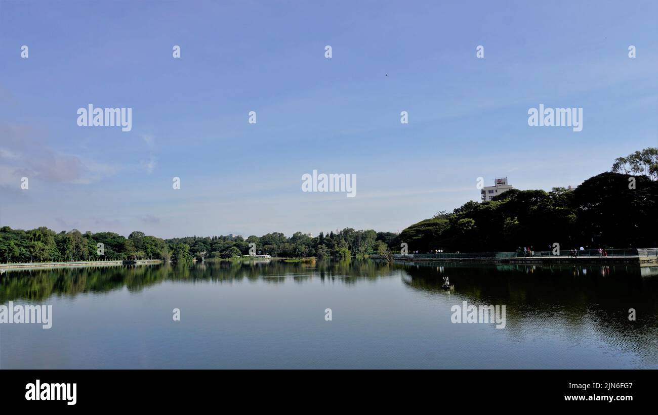 Beautiful view of Sankey tank lake. A manmade lake constructed by Col ...