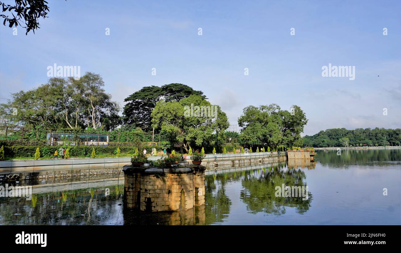 Beautiful view of Sankey tank lake. A manmade lake constructed by Col ...