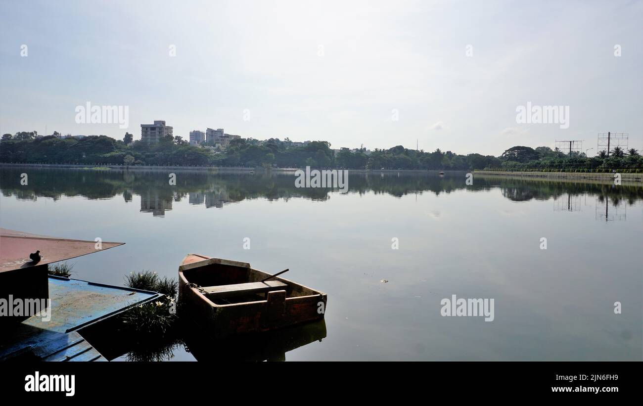 Beautiful view of Sankey tank lake. A manmade lake constructed by Col ...