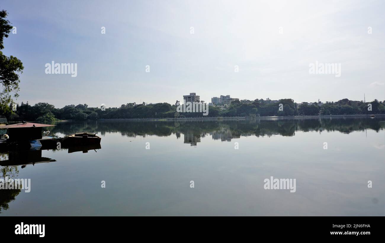Beautiful view of Sankey tank lake. A manmade lake constructed by Col ...