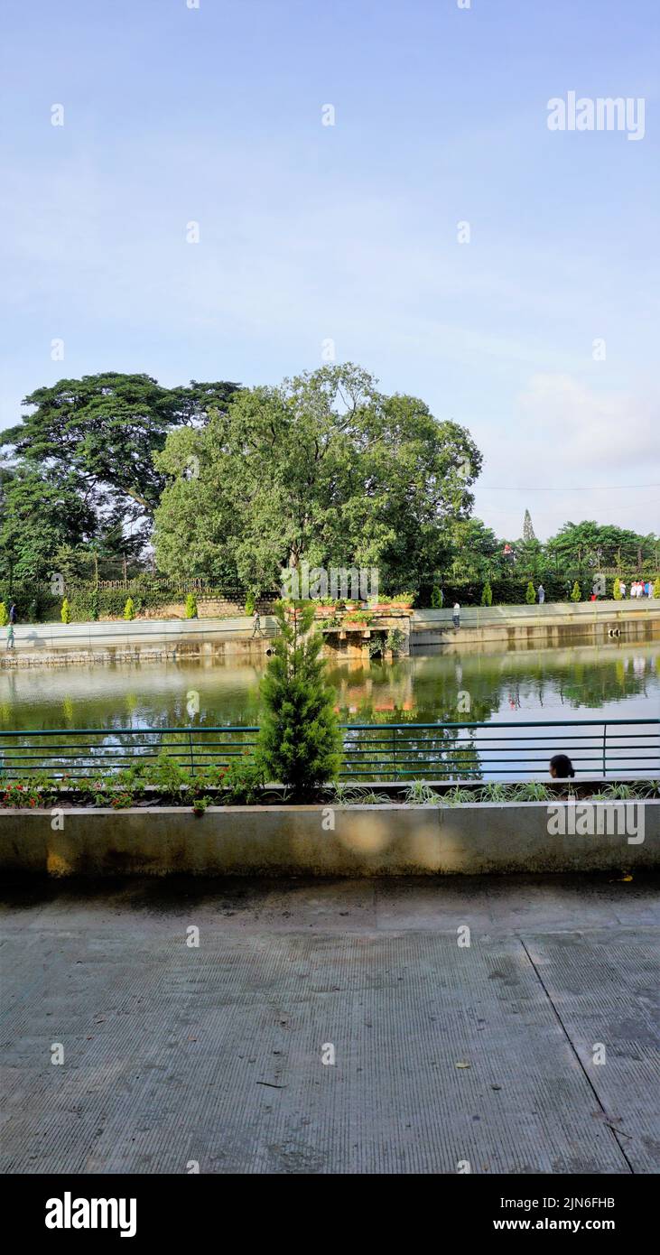Beautiful view of Sankey tank lake. A manmade lake constructed by Col ...