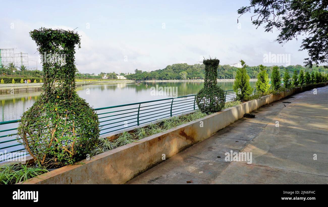 Beautiful view of Sankey tank lake. A manmade lake constructed by Col ...