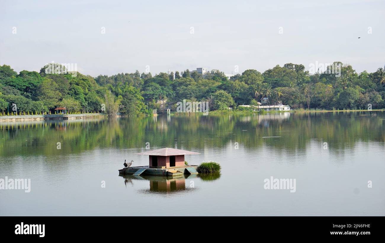 Beautiful view of Sankey tank lake. A manmade lake constructed by Col ...