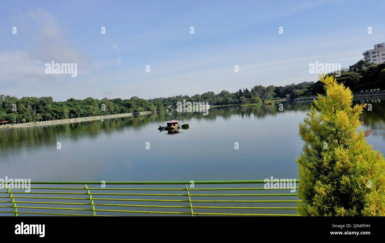 Beautiful view of Sankey tank lake. A manmade lake constructed by Col ...