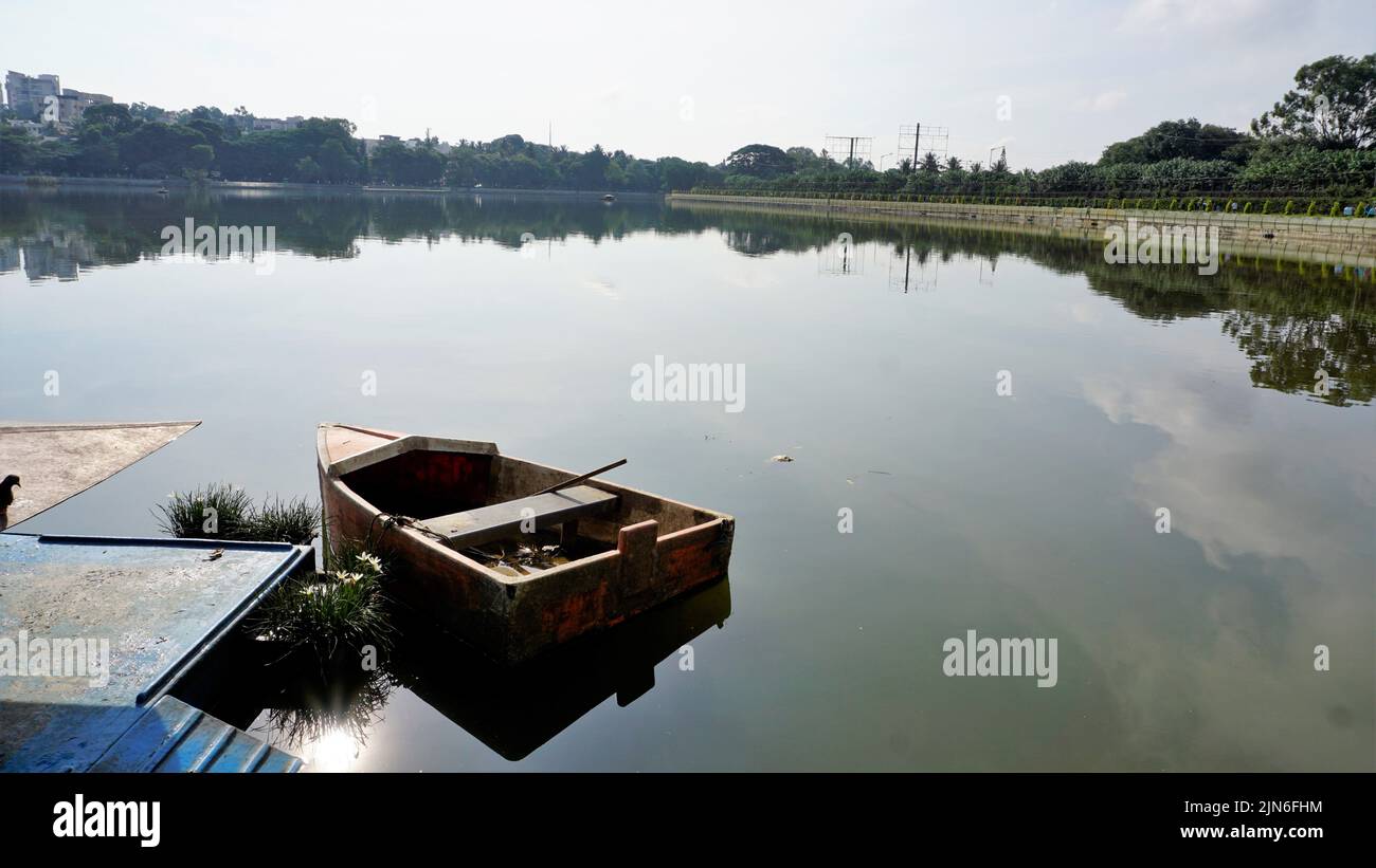 Beautiful view of Sankey tank lake. A manmade lake constructed by Col ...