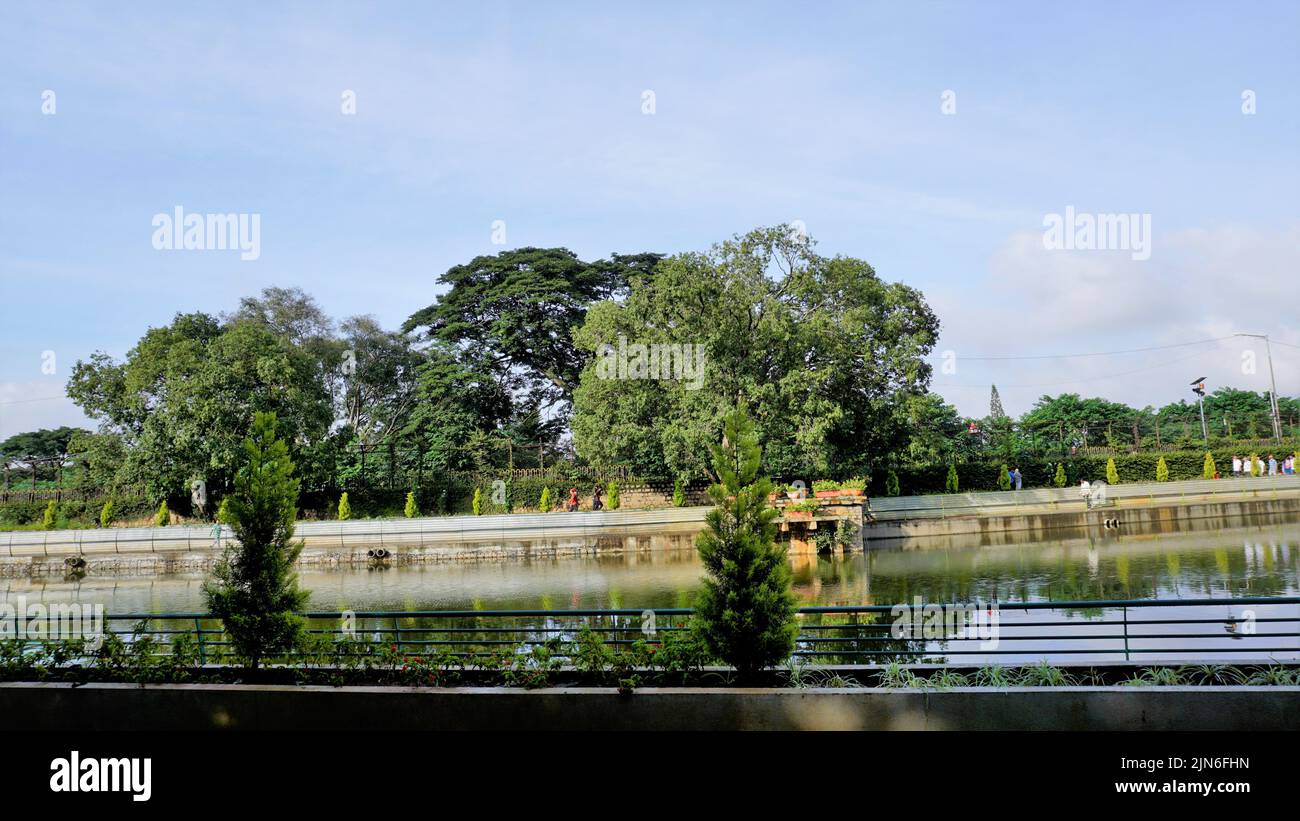 Beautiful view of Sankey tank lake. A manmade lake constructed by Col ...