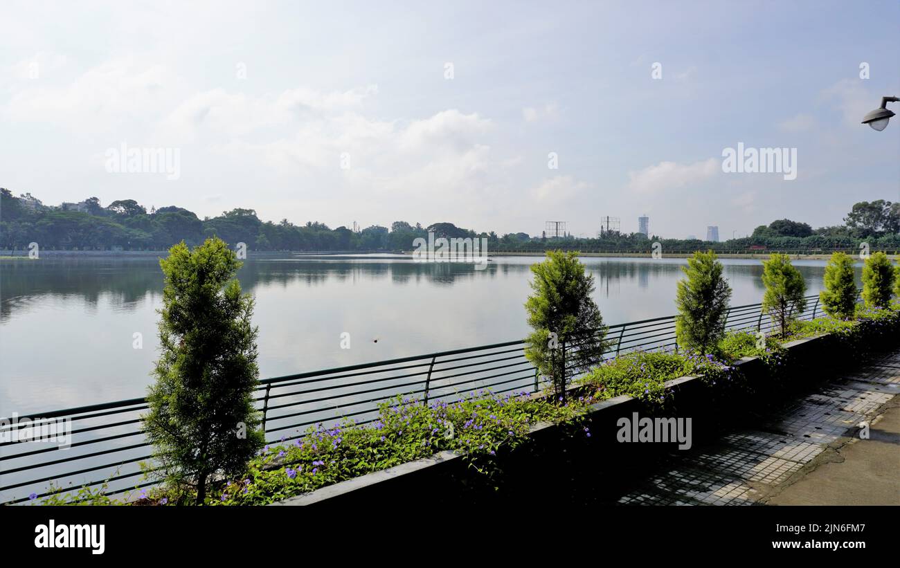 Beautiful view of Sankey tank lake. A manmade lake constructed by Col ...