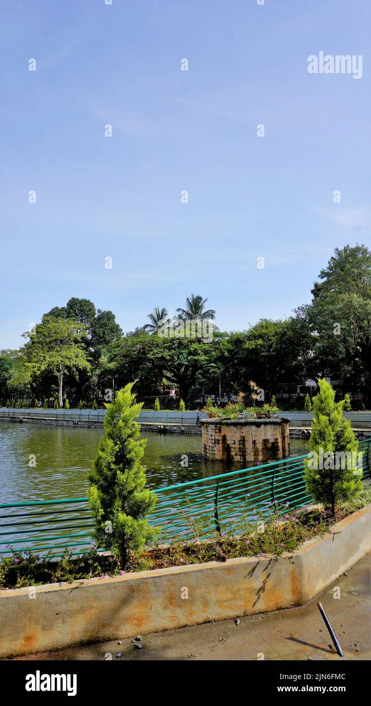 Beautiful view of Sankey tank lake. A manmade lake constructed by Col ...