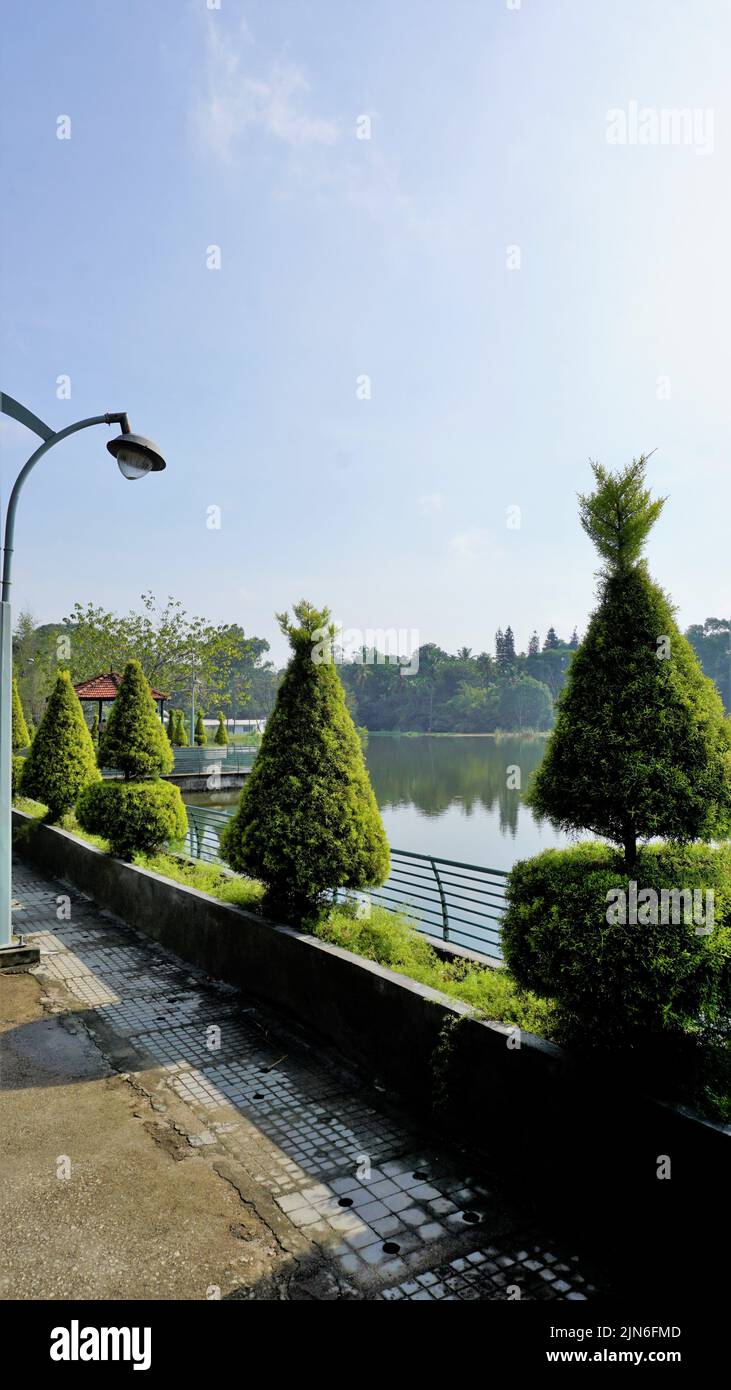 Beautiful view of Sankey tank lake. A manmade lake constructed by Col ...