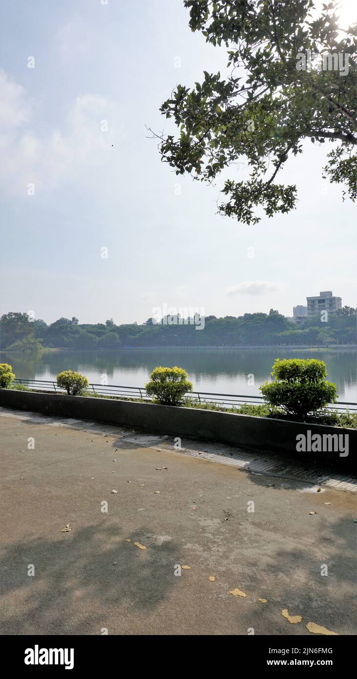 Beautiful view of Sankey tank lake. A manmade lake constructed by Col ...