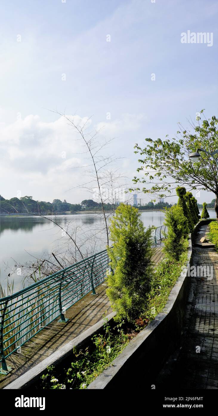 Beautiful view of Sankey tank lake. A manmade lake constructed by Col ...