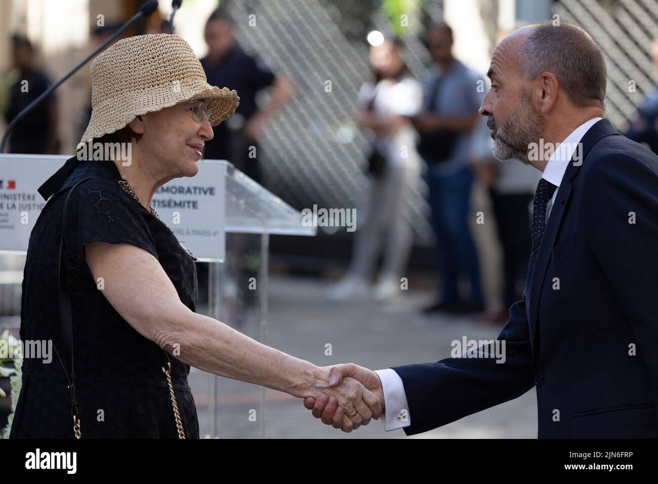 Israel Ambassador in Paris Yael German during the ceremony marking the ...