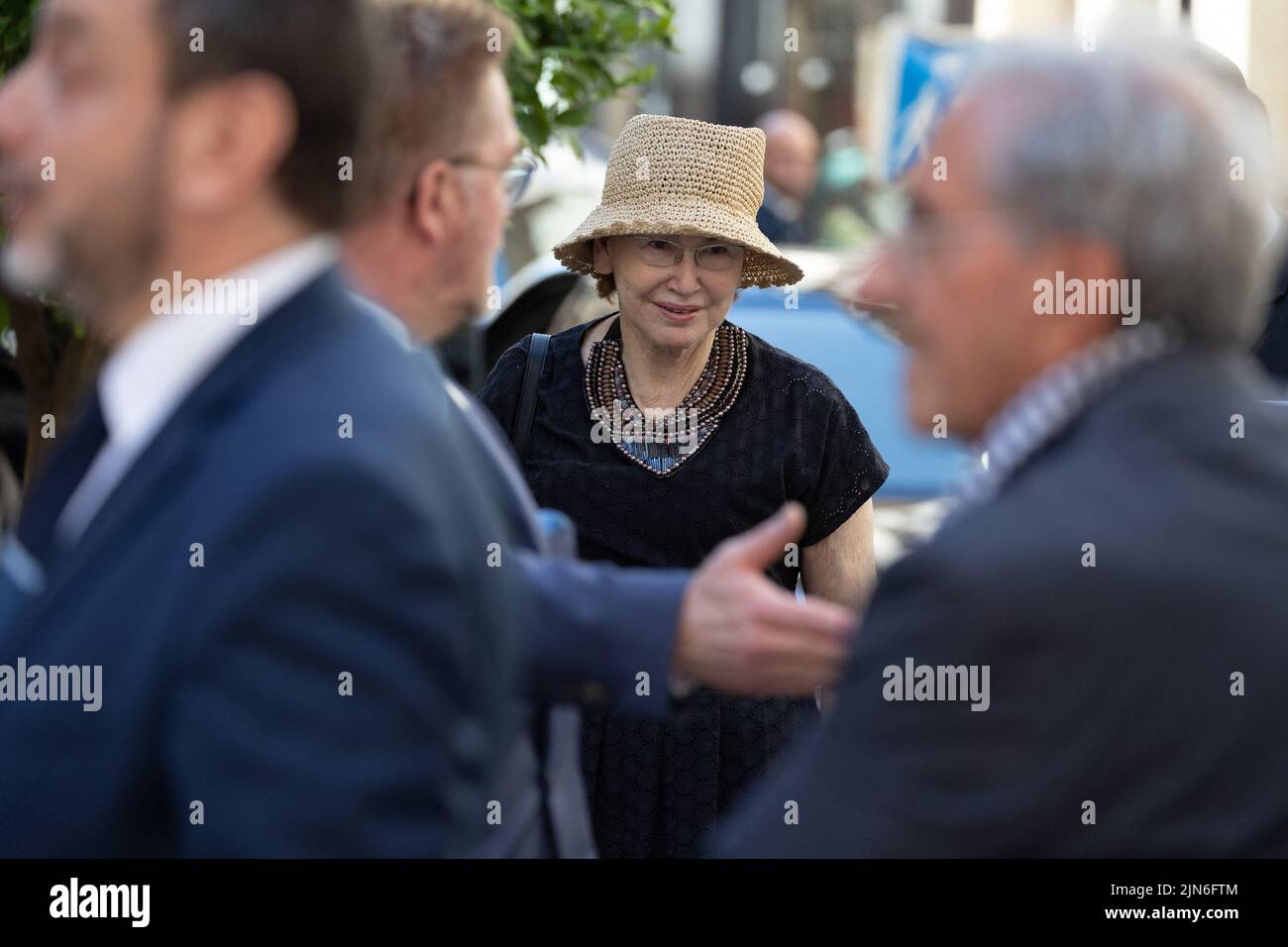 Israel Ambassador in Paris Yael German during the ceremony marking the ...