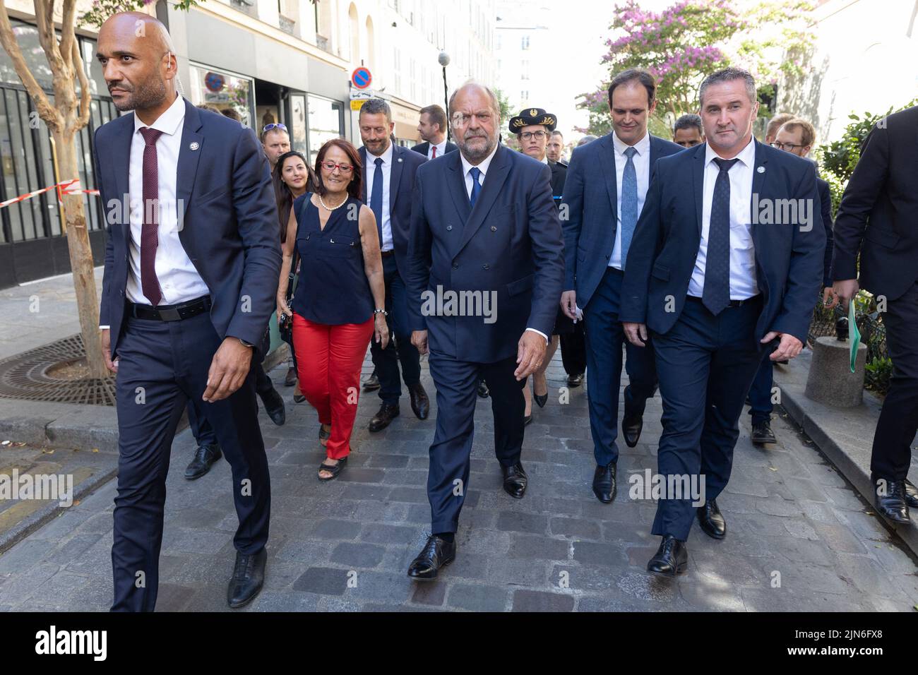 French Justice Minister Eric Dupond-Moretti leaves the site of the so ...