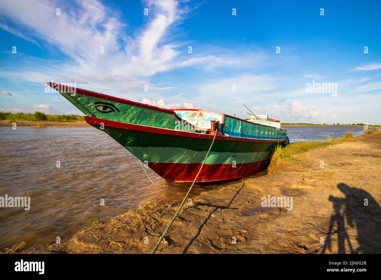 Colorful Traditional Travel Boat in Bangladesh Stock Photo - Alamy