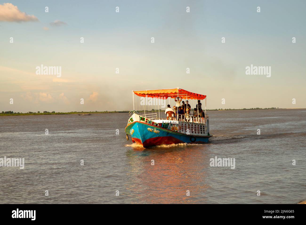 12 July 2022 Traditional Travel Boat in Padma river - Bangladesh Stock ...