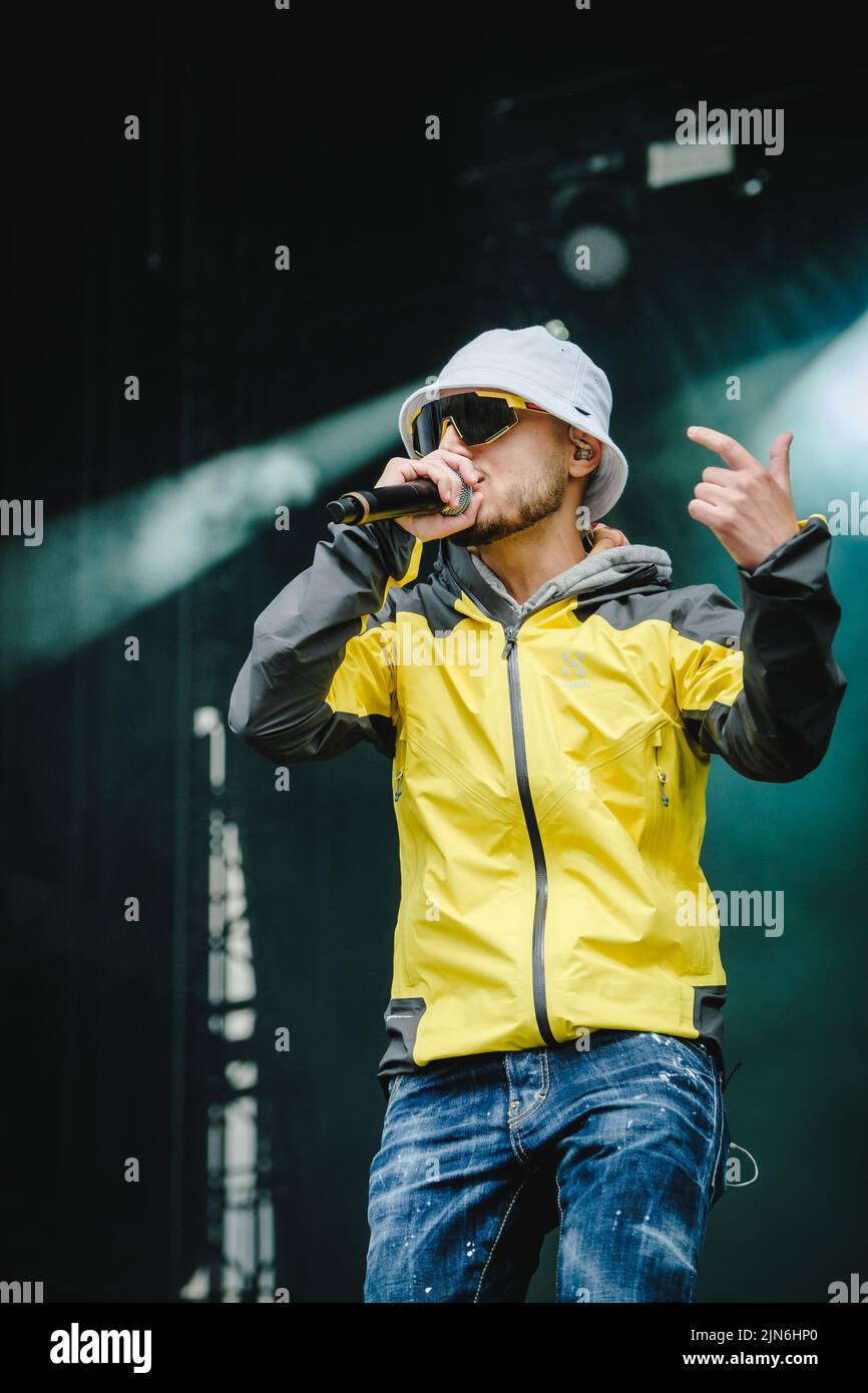 Stockholm, Sweden. 02nd, July 2022. The Swedish rapper A36 performs a ...