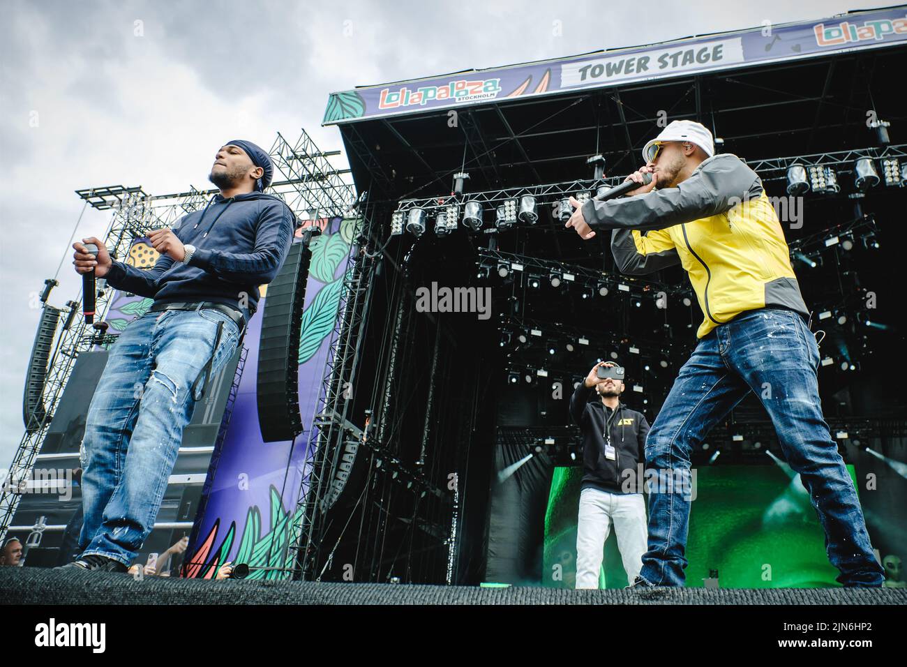 Stockholm, Sweden. 02nd, July 2022. The Swedish rapper A36 (R) performs ...