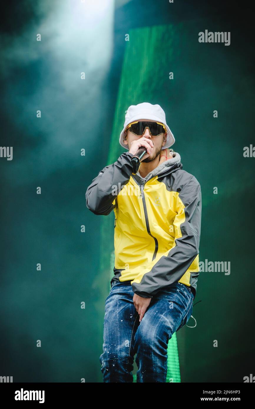 Stockholm, Sweden. 02nd, July 2022. The Swedish rapper A36 performs a ...