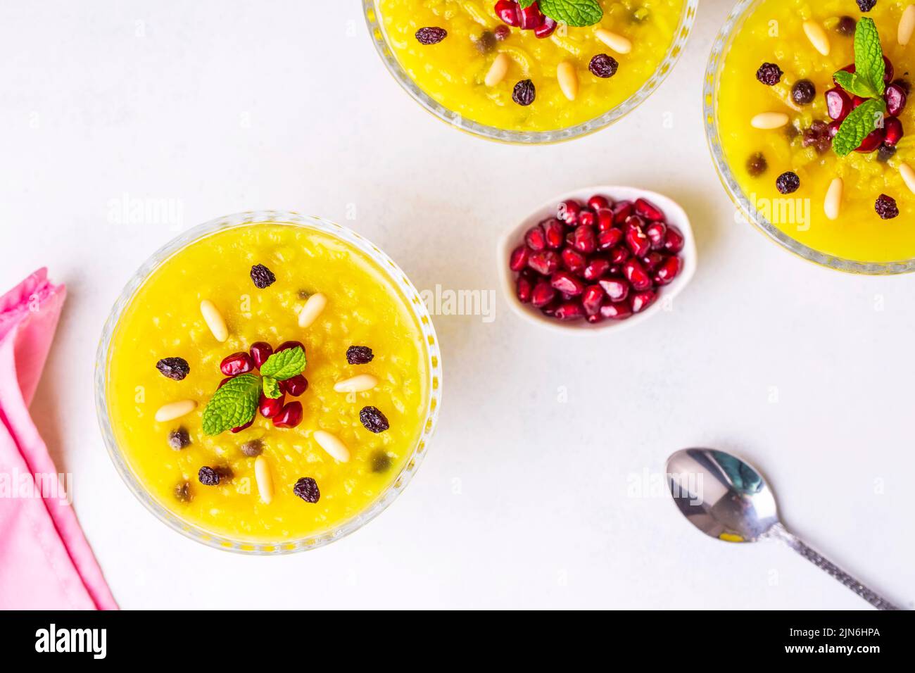 The traditional dessert of the Ottoman palace, Pudding-like sweet ...
