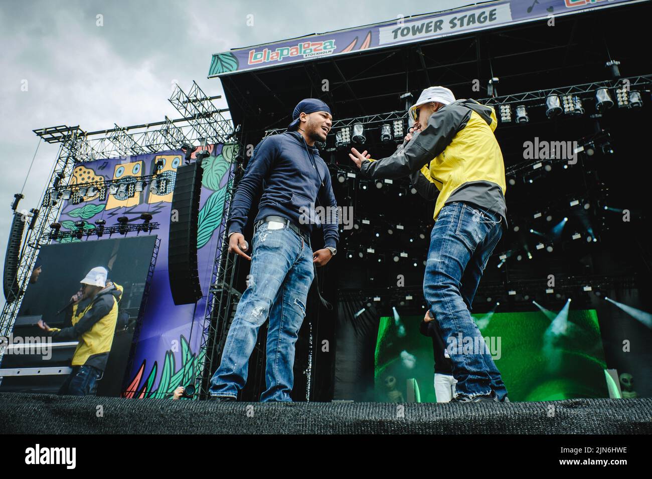 Stockholm, Sweden. 02nd, July 2022. The Swedish rapper A36 (R) performs ...