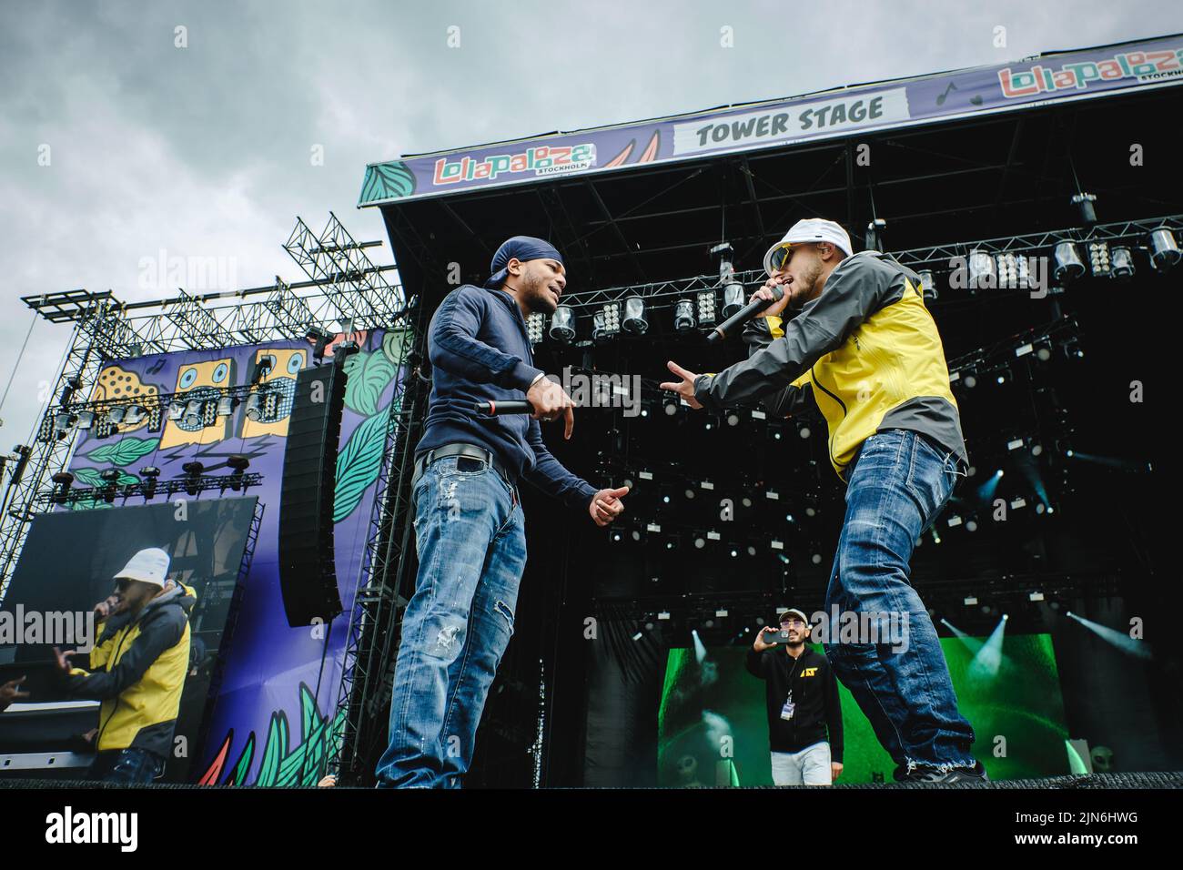 Stockholm, Sweden. 02nd, July 2022. The Swedish rapper A36 (R) performs ...