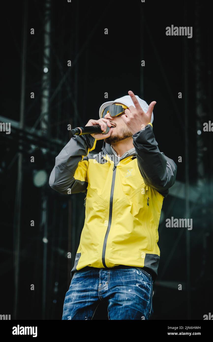 Stockholm, Sweden. 02nd, July 2022. The Swedish rapper A36 performs a ...