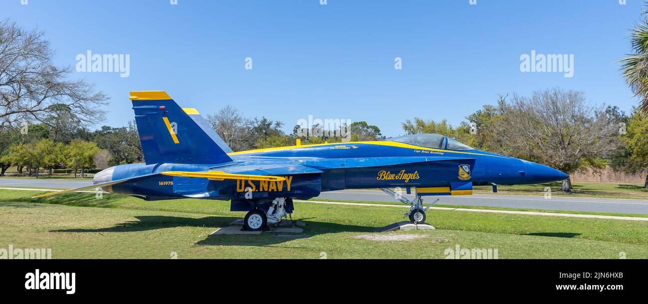 Pensacola, FL - March 26, 2022: Blue Angel Jet at the US Naval Air ...