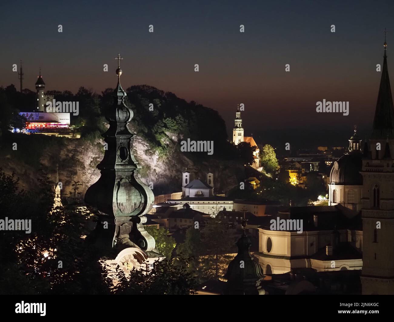 Aerial view of St. Peter's Abbey at night Stock Photo - Alamy