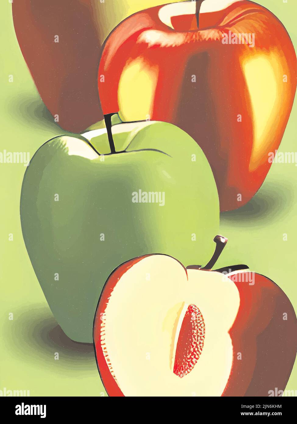 painting of apples of different colors Stock Vector Image & Art - Alamy