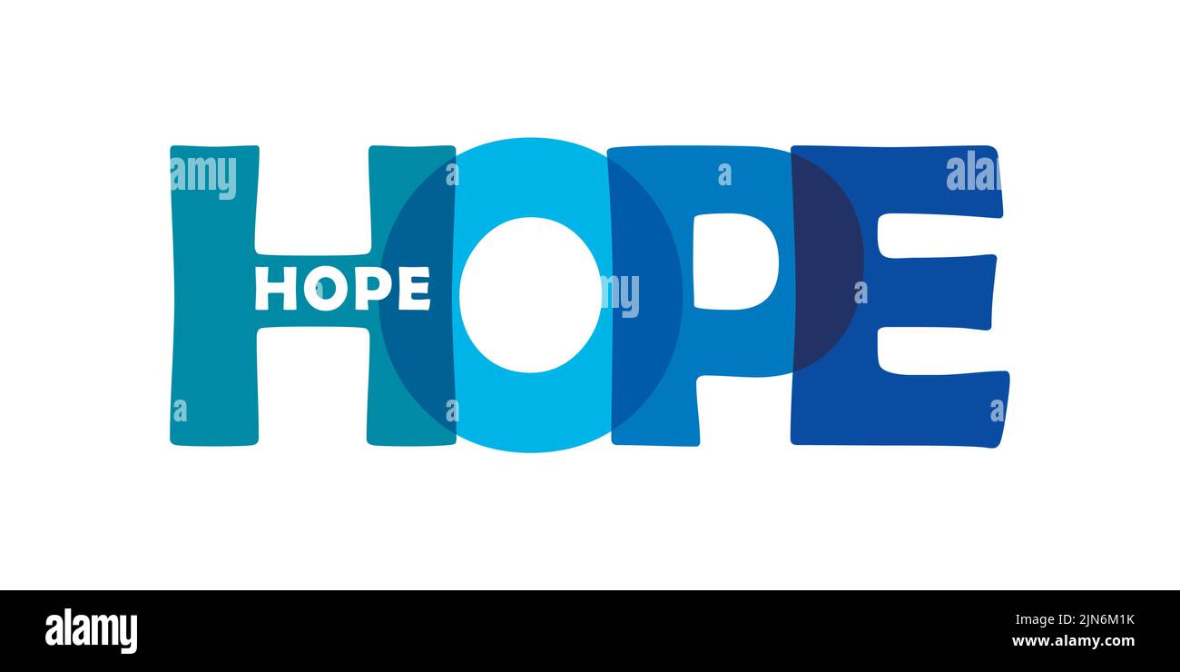 blue hope typography isolated on white background Stock Vector Image ...
