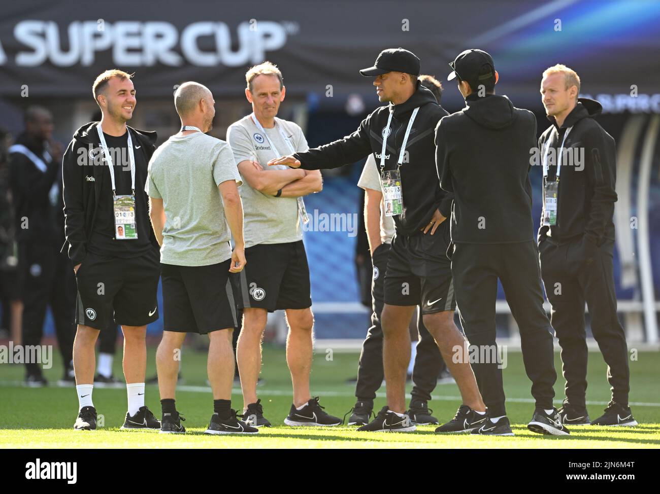 Helsinki, Finland. 09th Aug, 2022. Soccer: UEFA, Supercup, before the ...