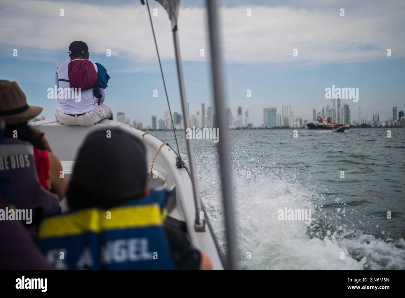 Boat ride between Isla Bomba and Cartagena de Indias, Colombia Stock ...