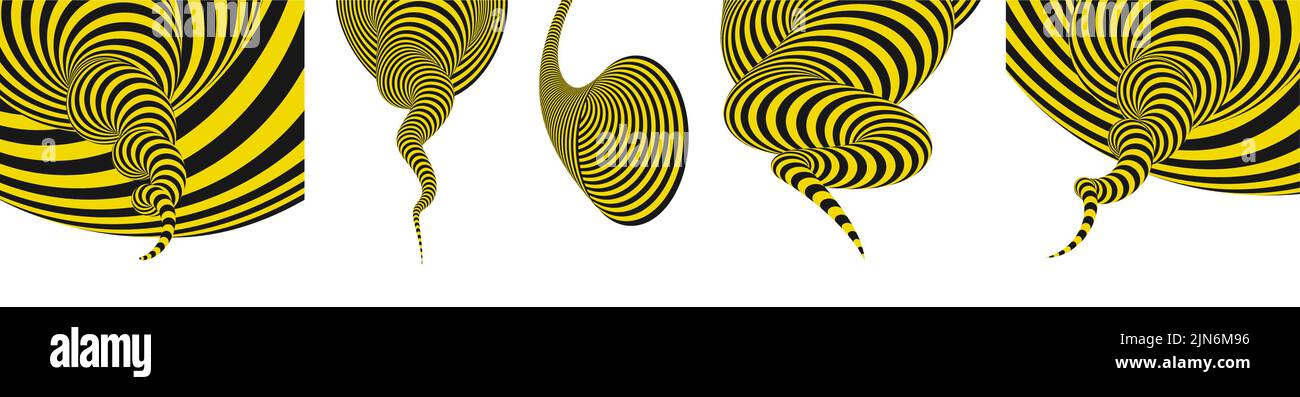 Tunnel. Optical illusion. Abstract striped background. 3D vector ...