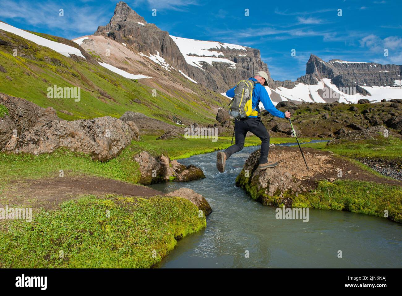 Hiking in the remote eastern fjords of Iceland Stock Photo - Alamy