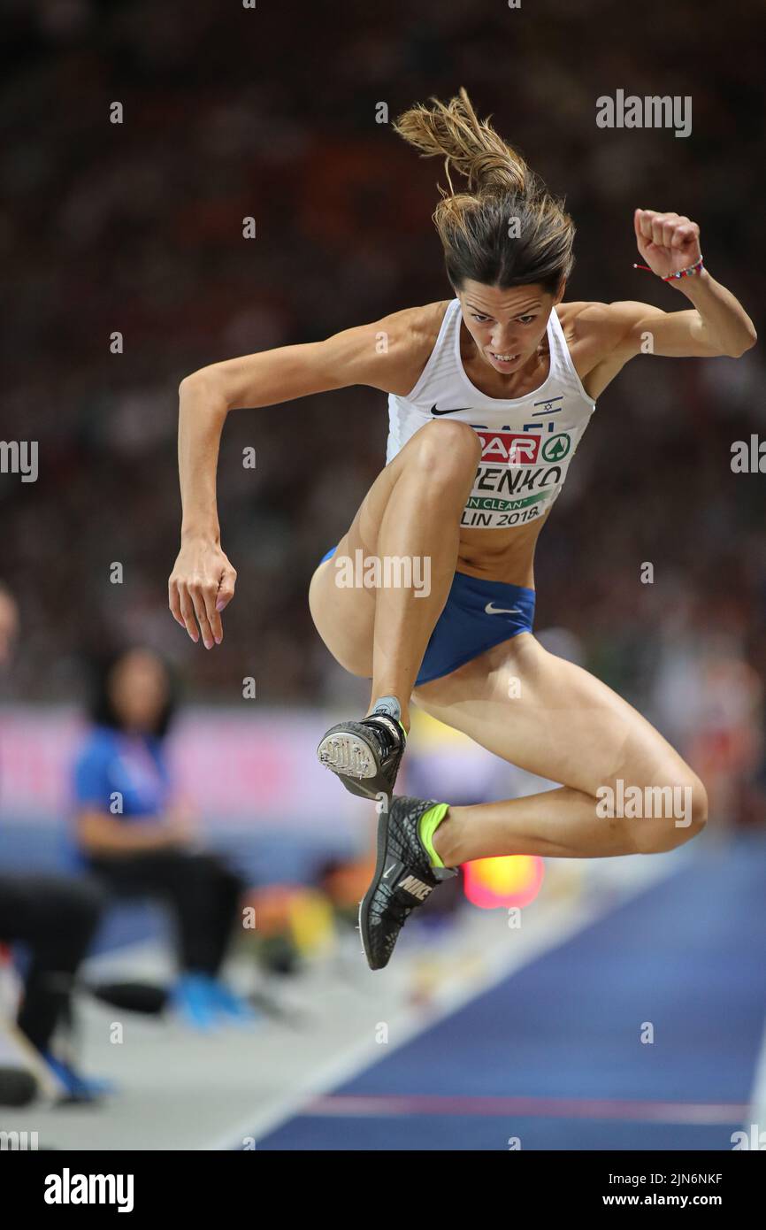Hanna Minenko participating in the Triple Jump at the European ...
