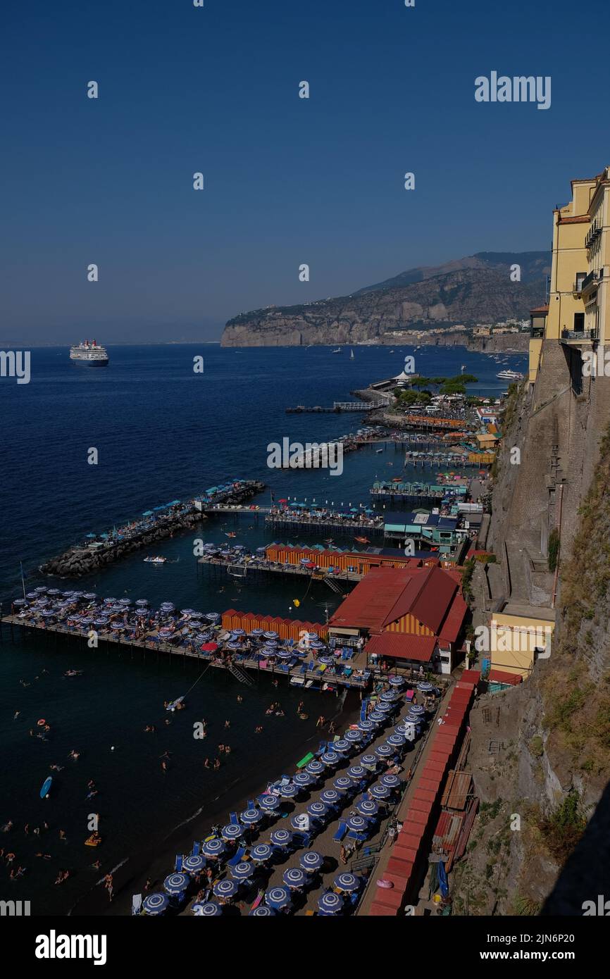 A view of the Bay of Naples with the Fred Olsen cruise liner Bolette ...