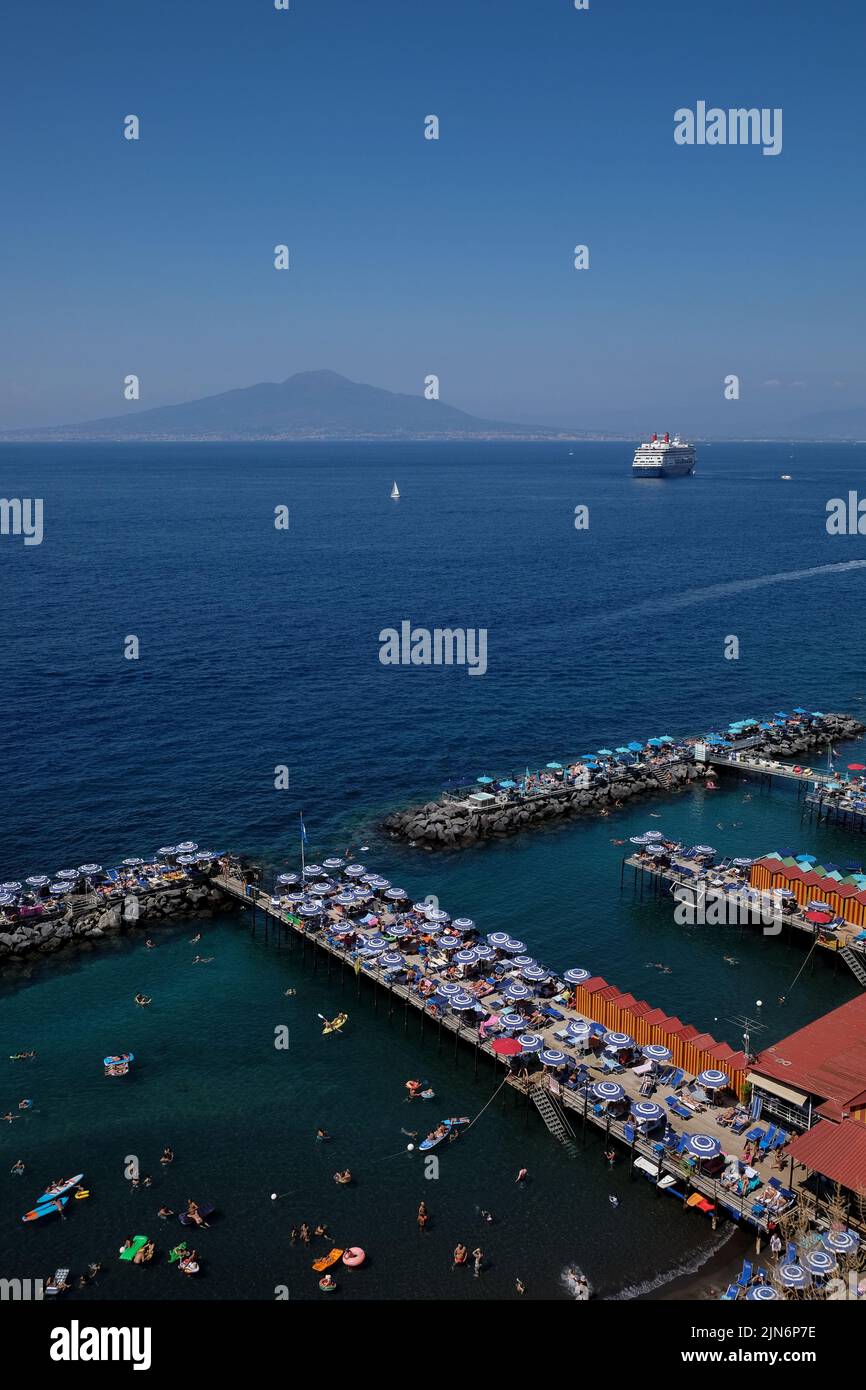 A view of the Bay of Naples with the Fred Olsen cruise liner Bolette ...