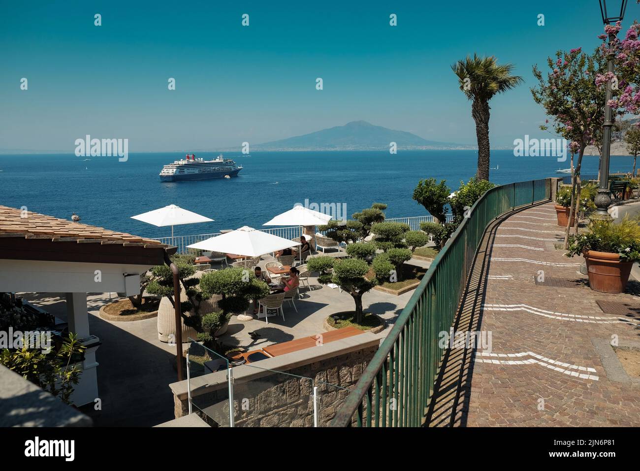 A view of the Bay of Naples with the Fred Olsen cruise liner Bolette ...