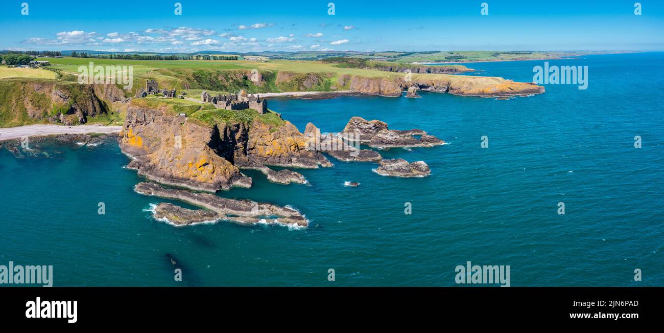 Stonehaven, United Kingdom - 23 June, 2022: panorama drone view of ...